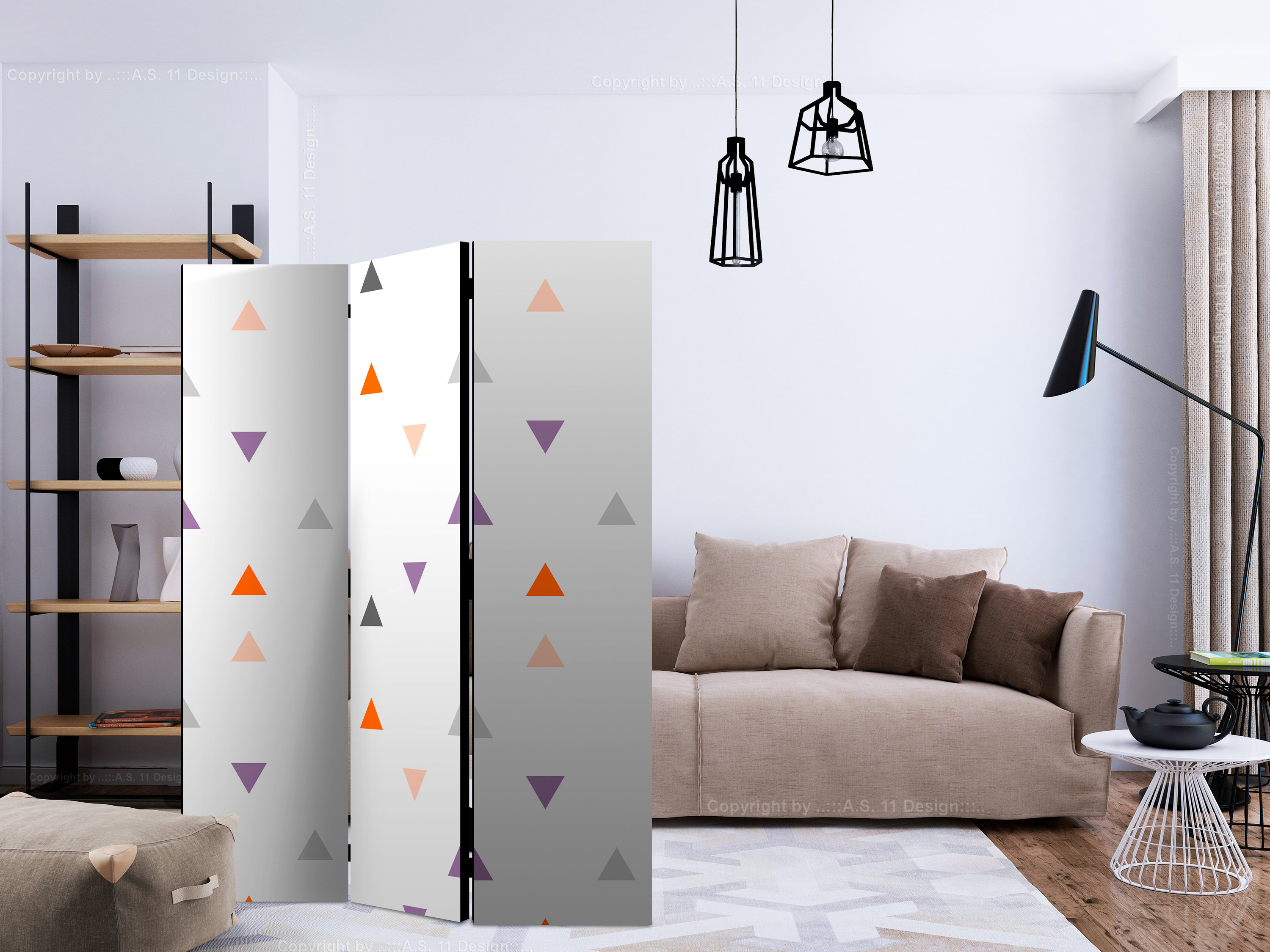 East Urban Home Room Divider - Triangles Rain [Room Dividers] | Wayfair.ie